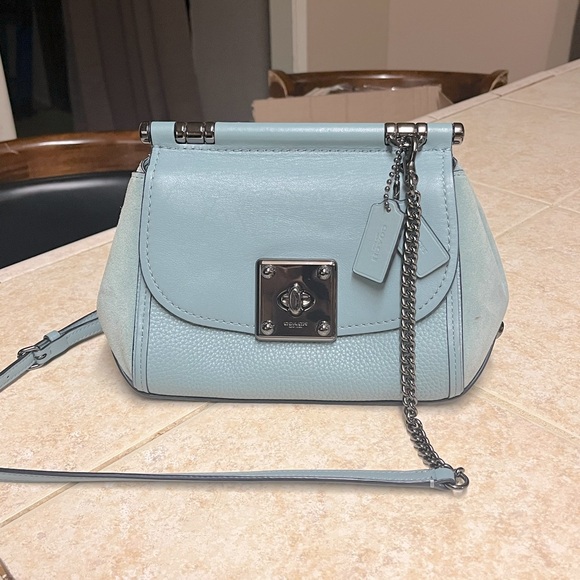 Coach | Bags | Coach Drifter Light Blue Crossbody Bag | Poshmark